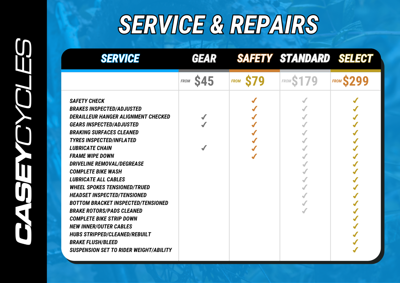 Bicycle Servicing & Repairs | Book Your Bike In Today At Casey Cycles